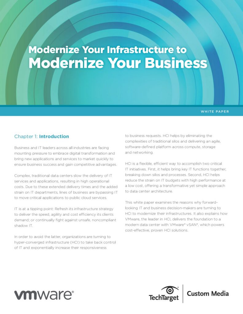Download Modernize Your Infrastructure To Modernize Your Business Whitepaper Techdemand