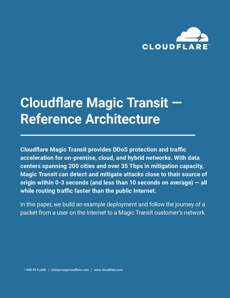Download Cloudflare Magic Transit — Reference Architecture. Whitepaper | FinTech Demand