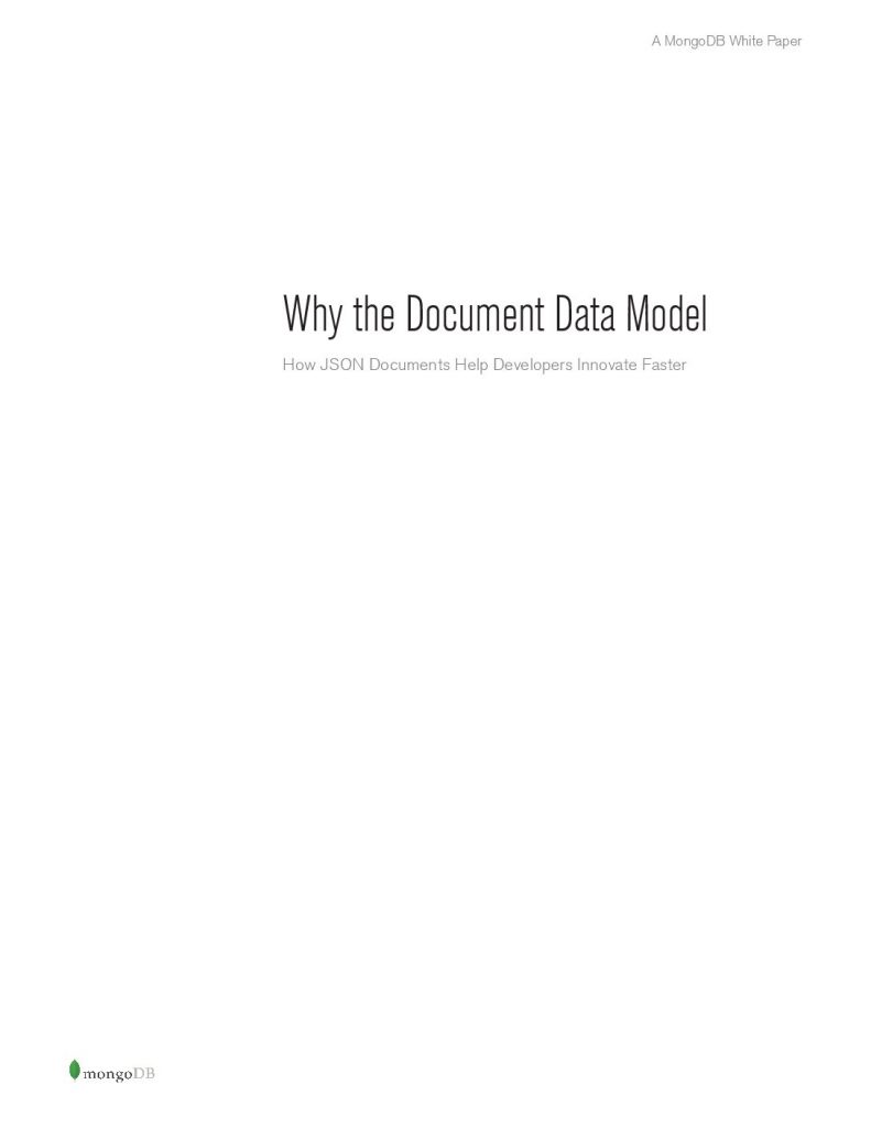 Download Why the Document Data Model Whitepaper | FinTech Demand