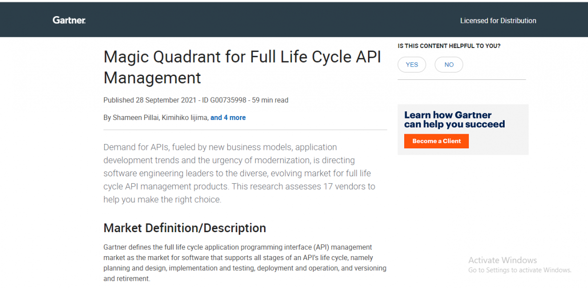 Download The 2021 Gartner® Magic Quadrant ™ for Full Life Cycle API ...