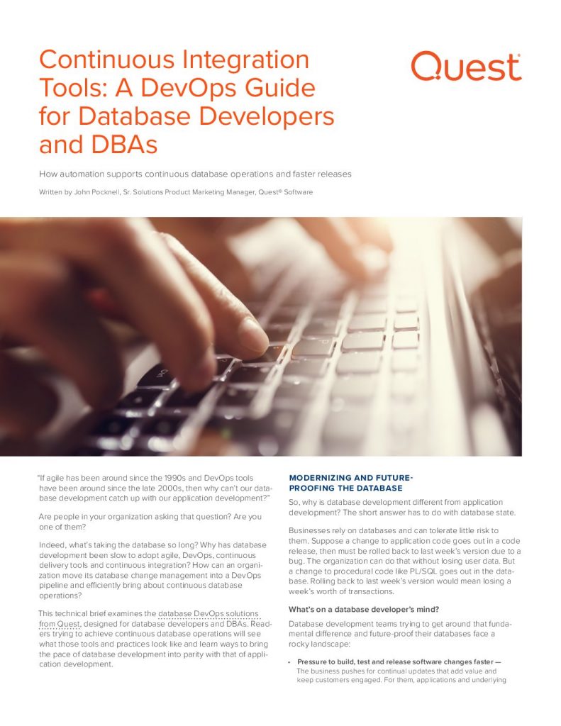 Download Continuous Integration Tools: A DevOps Guide for Database Developers and DBAs ...