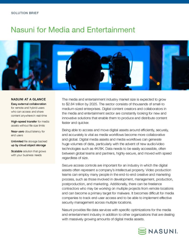 Download Nasuni for Media and Entertainment Whitepaper | DemandTalk
