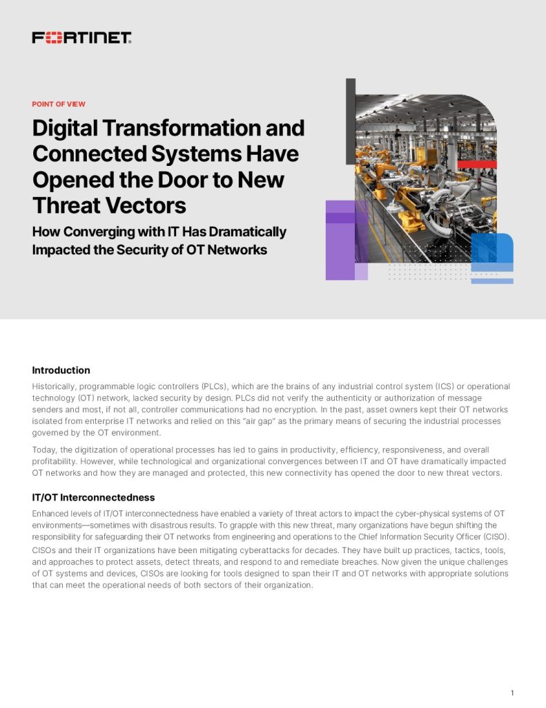 Download Digital Transformation and Connected Systems Have Opened the Door to New Threat Vectors ...