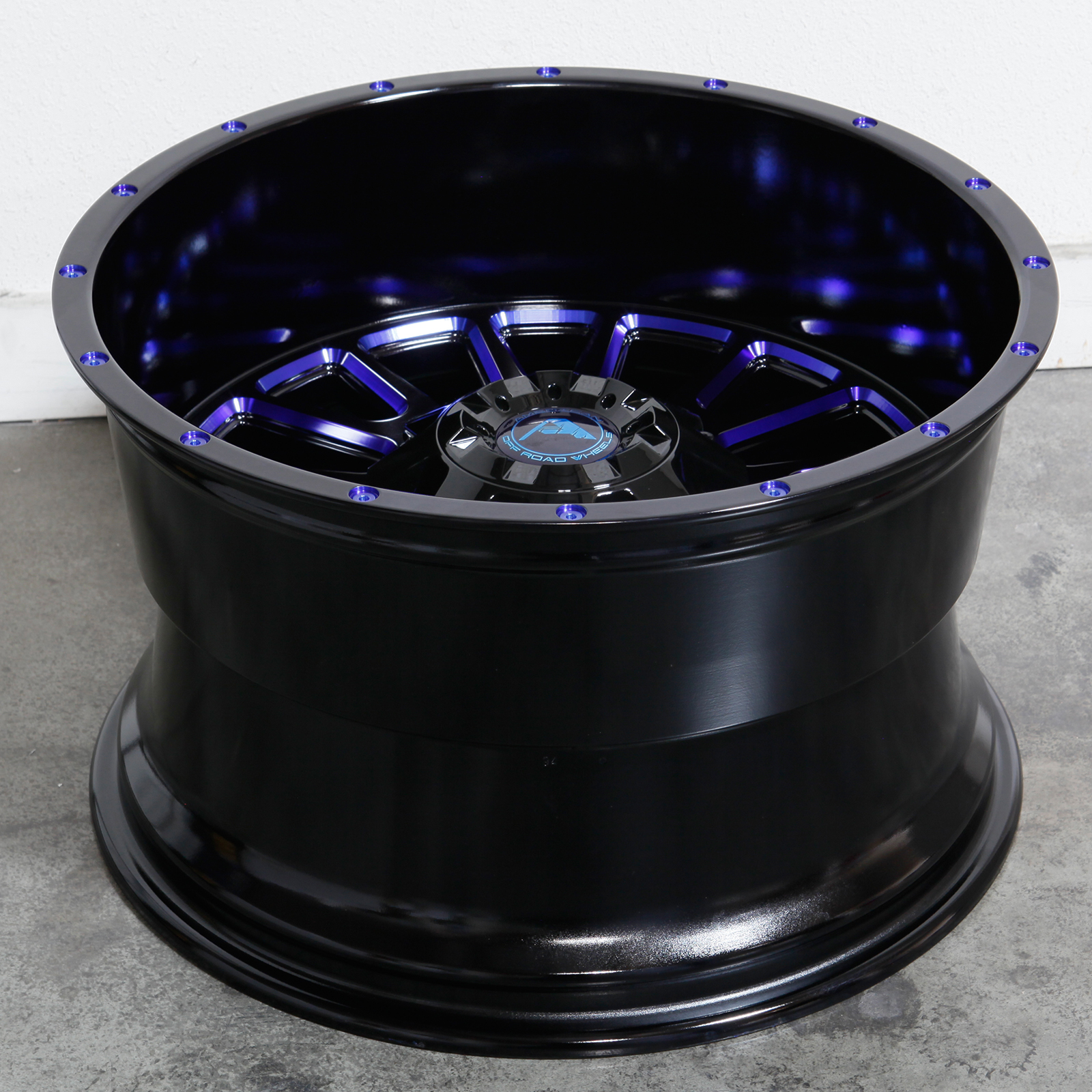 20x12 American Off-Road A105 6x120 -44 Black Milled Blue Wheels Rims ...