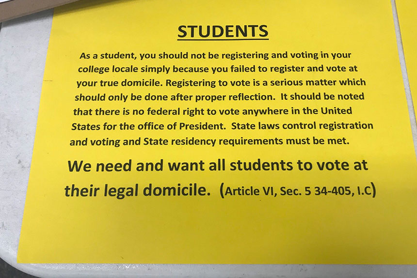 Questions raised about 'voter intimidation' after sign is posted at ...