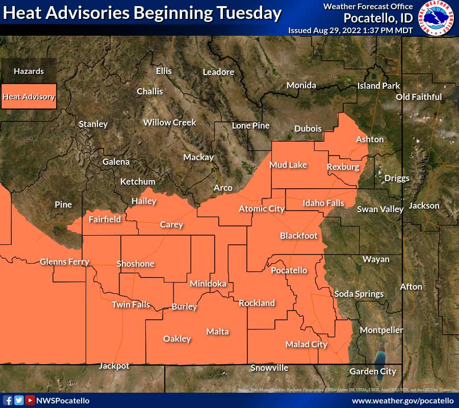 National Weather Service predicting 'near record heat' in eastern Idaho ...