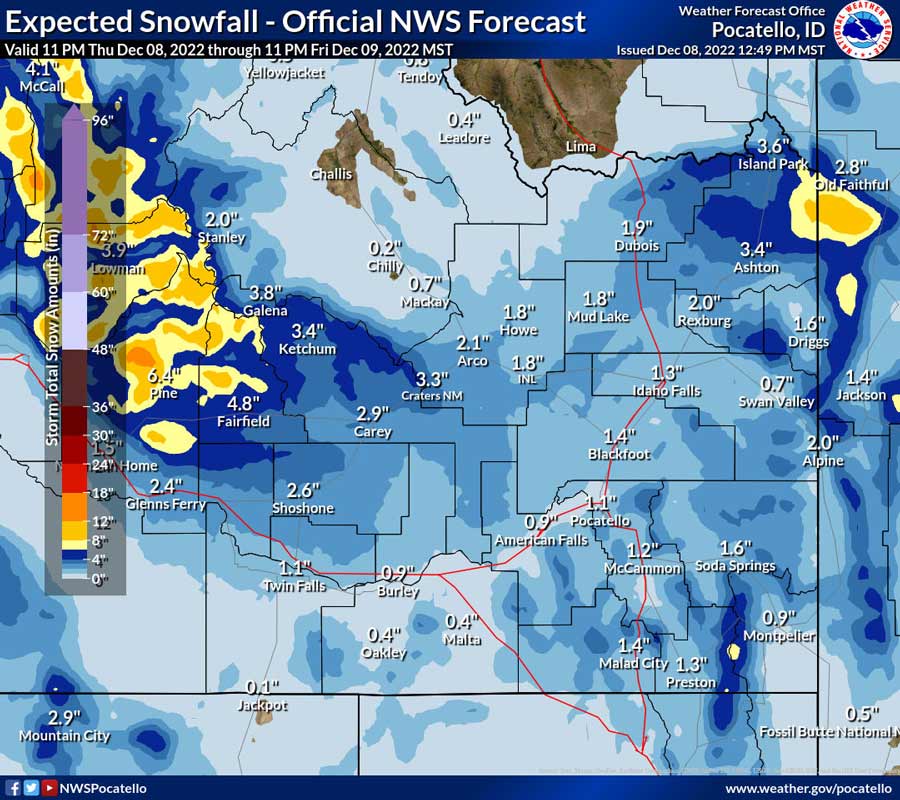 National Weather Service forecasting snowstorm in eastern Idaho this ...
