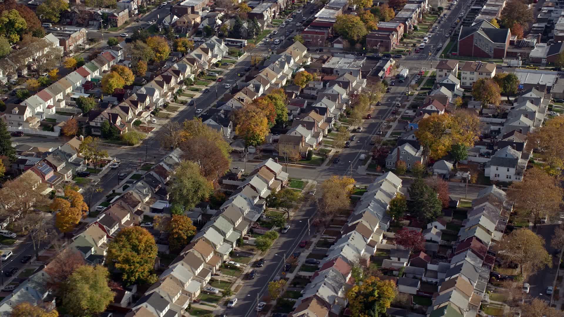 5.5K stock footage aerial video of orbiting suburban tract homes in ...