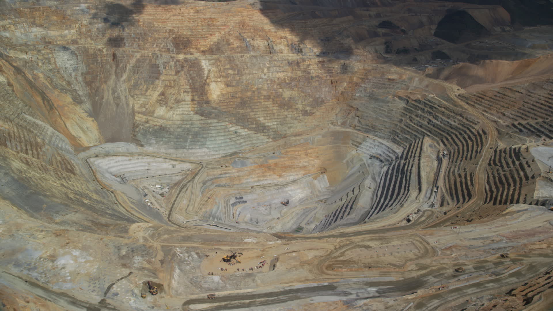 5.5K stock footage aerial video of a view of the Bingham Canyon Mine ...