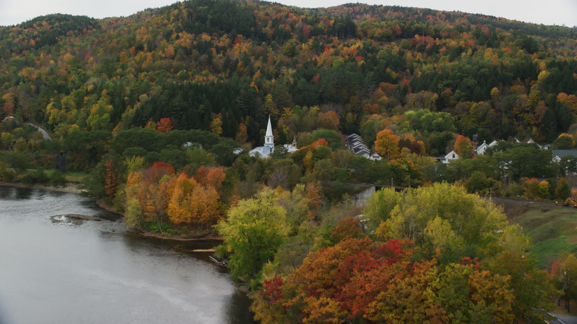 5.5K stock footage aerial video approaching and flying by a church in a ... 5.5K stock footage aerial video approaching and flying by a church in a ...