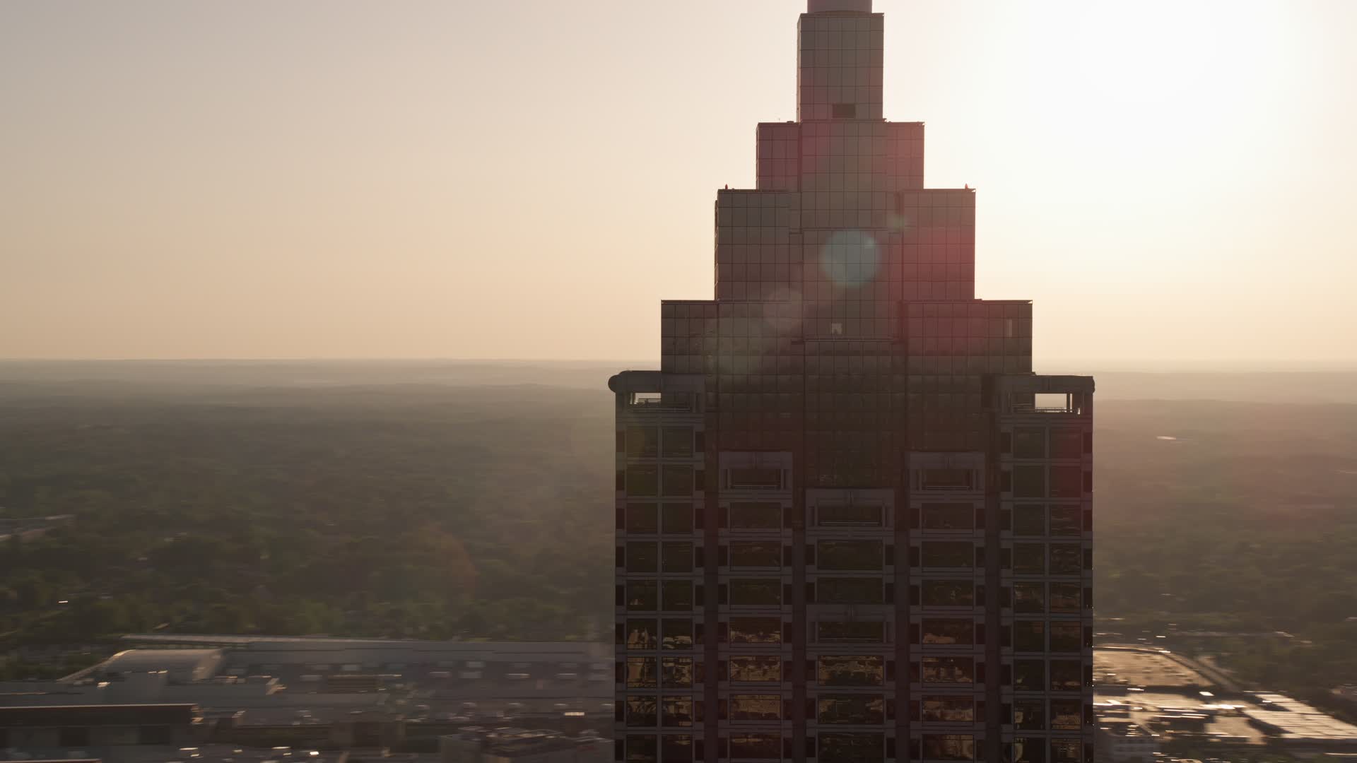 4.8K stock footage aerial video orbiting top of SunTrust Plaza ...