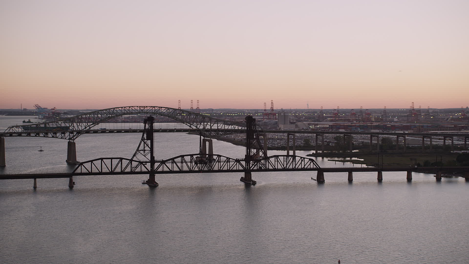 4K stock footage aerial video of Newark Bay Bridge, Lehigh Valley ...