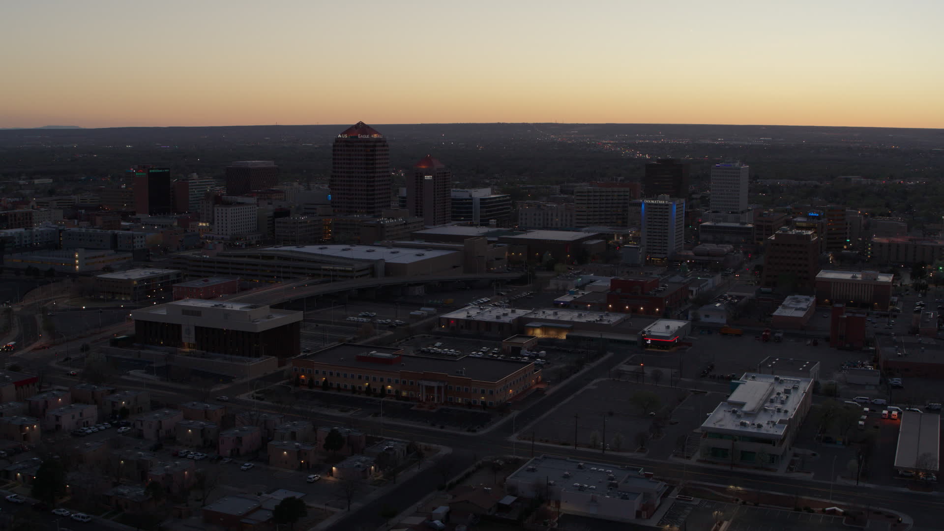 5.7K stock footage aerial video ascend and fly away from Albuquerque ...