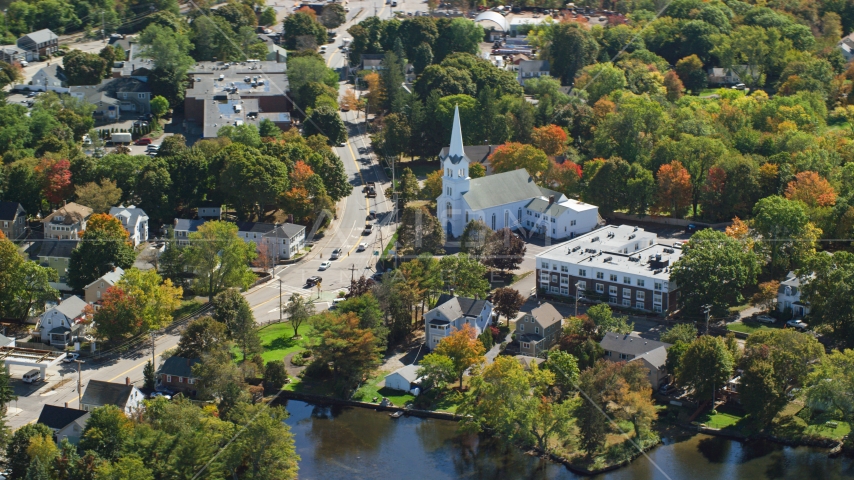 Pilgrims Highway and condominium complex in autumn, Braintree ...