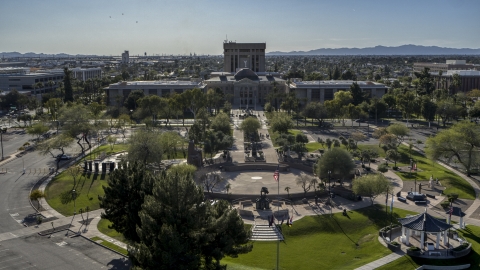 The front of Arizona State Capitol building in Phoenix, Arizona Aerial ...