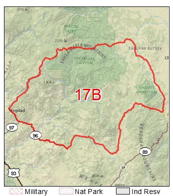 19a Hunting Unit Arizona Map - Map