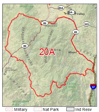 19a Hunting Unit Arizona Map - Map