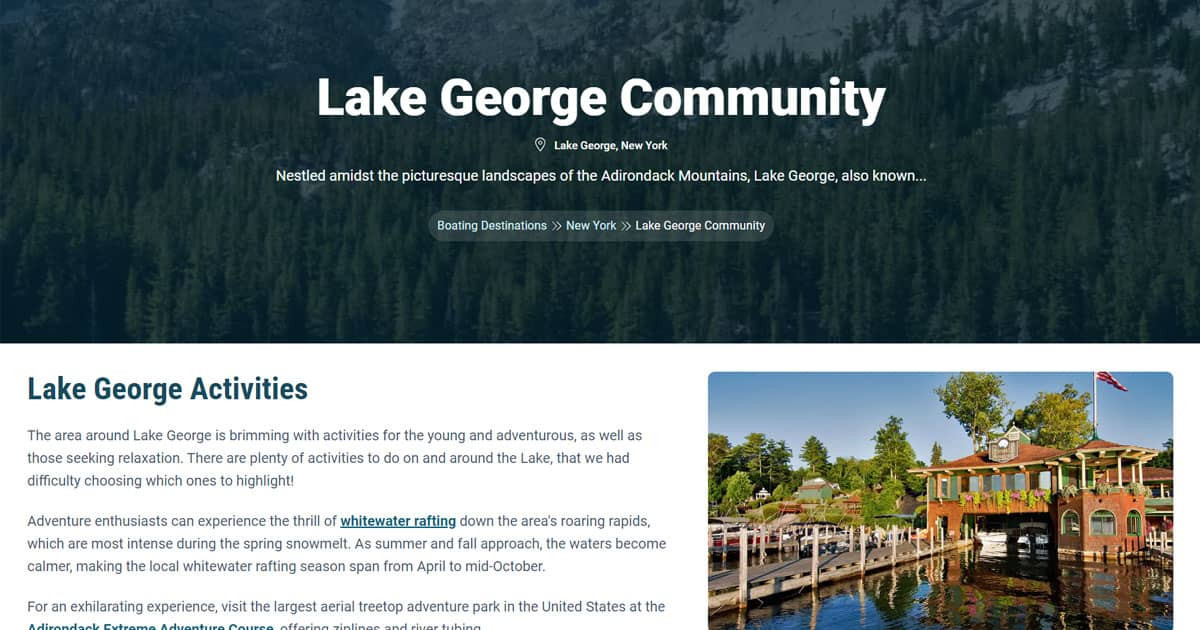 Explore Your Lake George City on Boatcrazy!