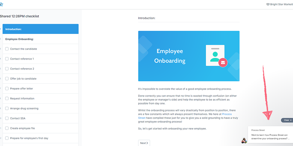 Shared Checklists No Longer Have Chat Pop-up - Process Street Help Center