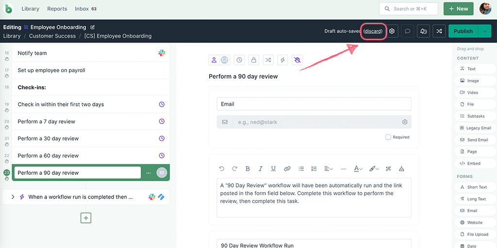 Making Changes to Workflows