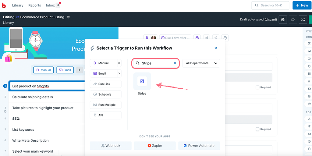 Stripe + Process Street Integration