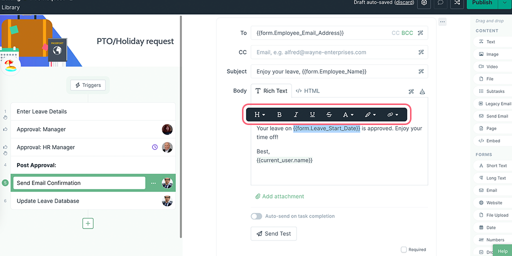 How To Use the Email Widget