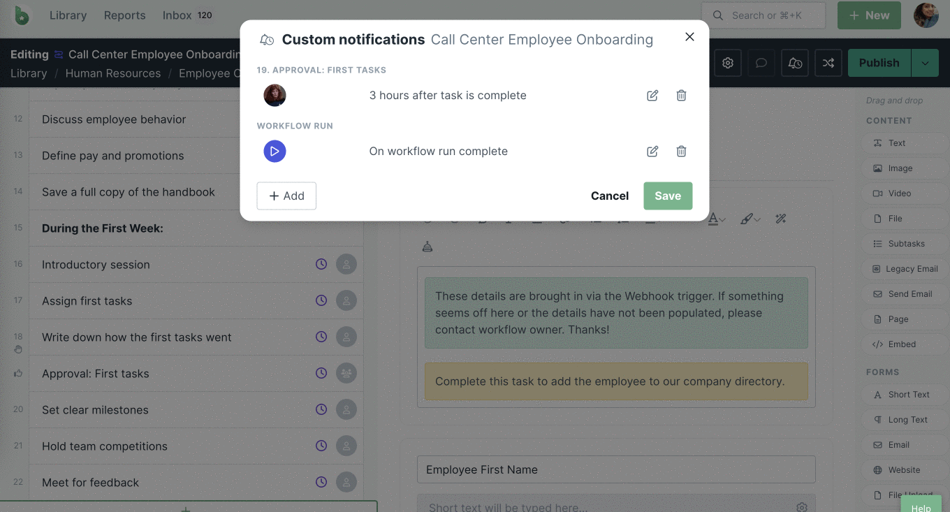 Custom Notifications Process Street Help Center