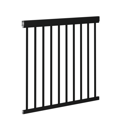 Black ENTOURAGE Straight Railing Section 42-in x 46-in | Castle ...