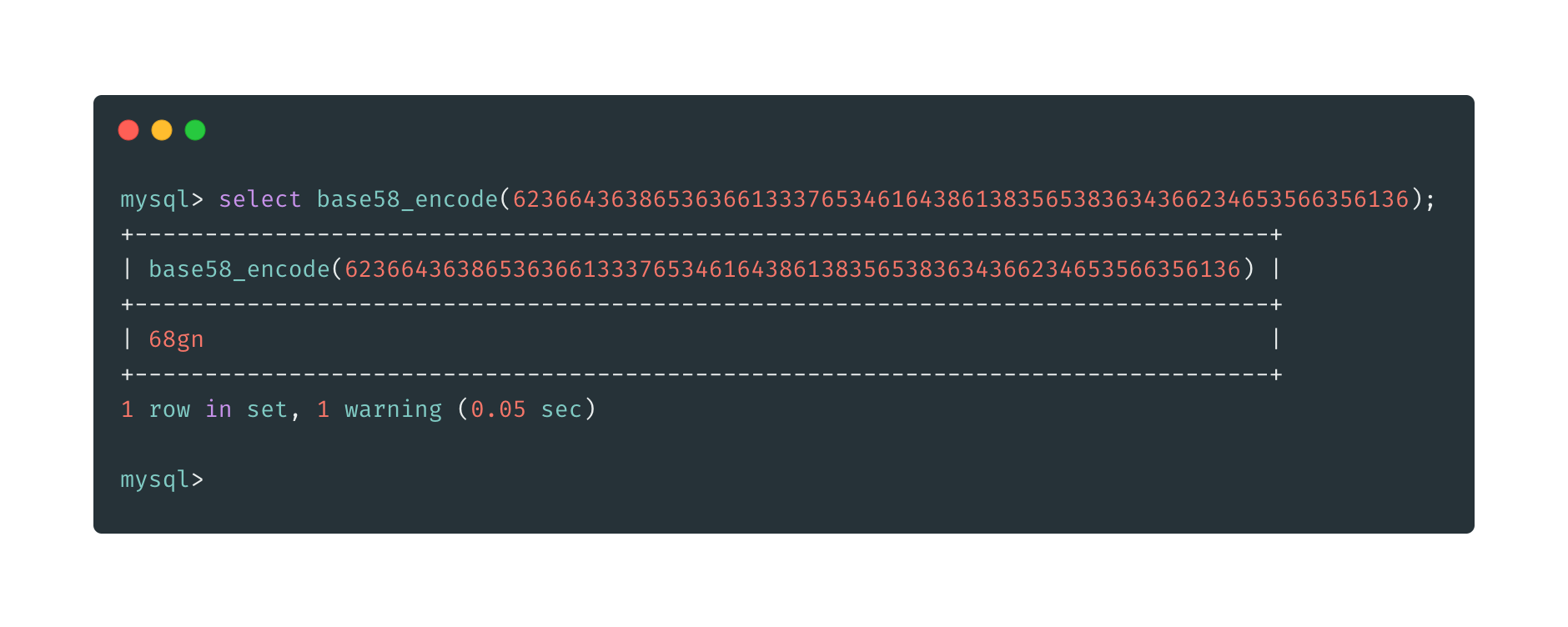 Base 58 Encoding Really Big Numbers In MySQL 5 6 128 Bit Chris Schuld Base 58 Encoding Really Big Numbers In MySQL 5 6 128 Bit Chris Schuld