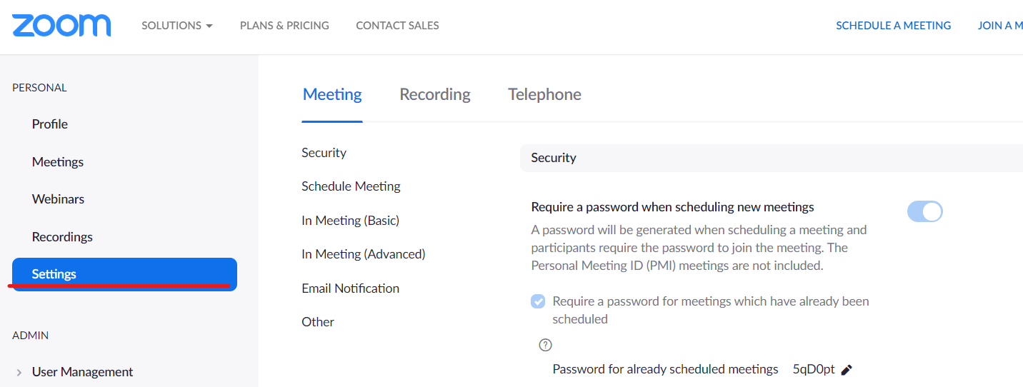 Zoom: Changing Your Default Settings · Alludo