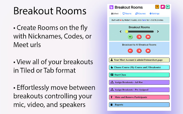 Google Meet: Breakout Rooms Extension · Alludo