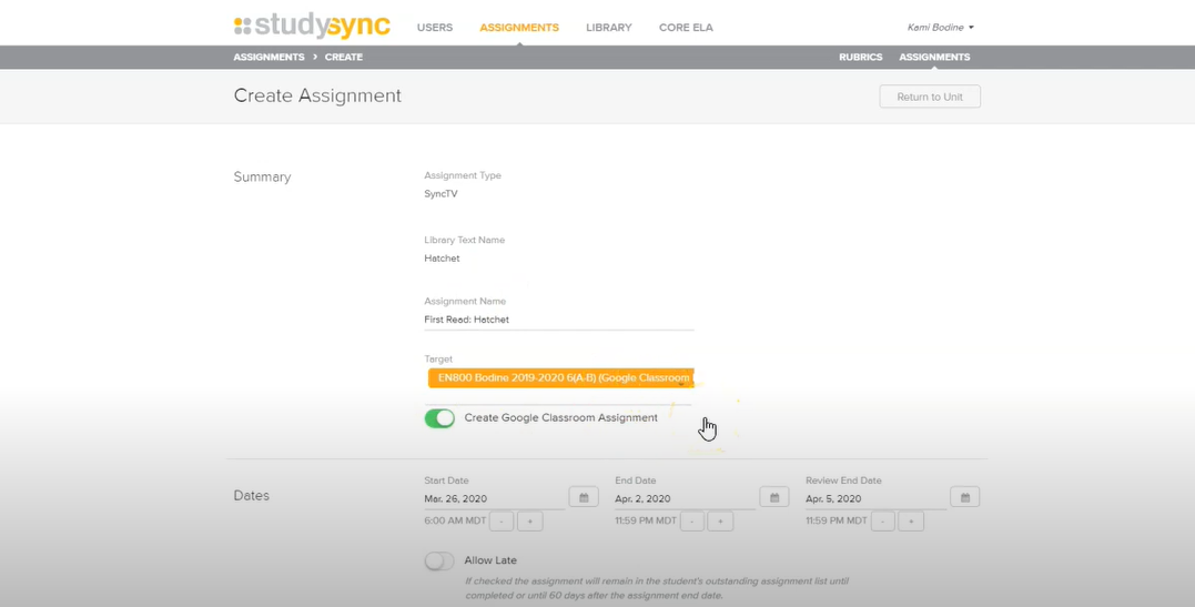 StudySync: Google Classroom Integration (Teachers) · Alludo