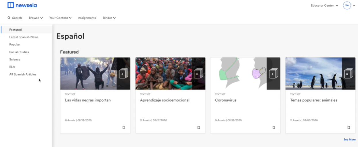 Newsela: Spanish Articles · Alludo