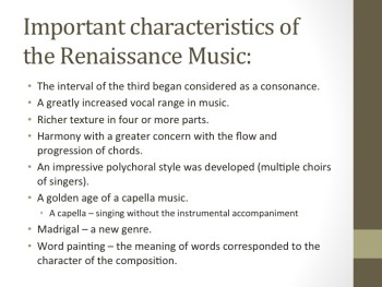 PowerPoint: The Renaissance | Music Appreciation 1