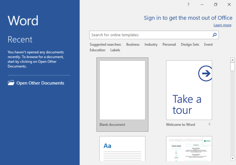 Creating A New Blank Document Microsoft Word