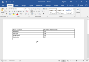 Converting Text to a Table | Microsoft Word