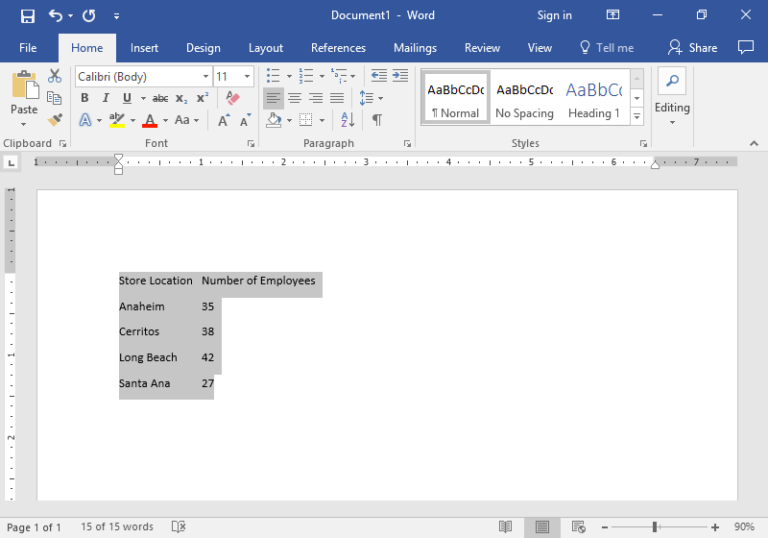 Converting Text To A Table Computer Applications For Managers
