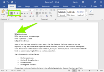 Bold, Italics, Underline | Microsoft Word