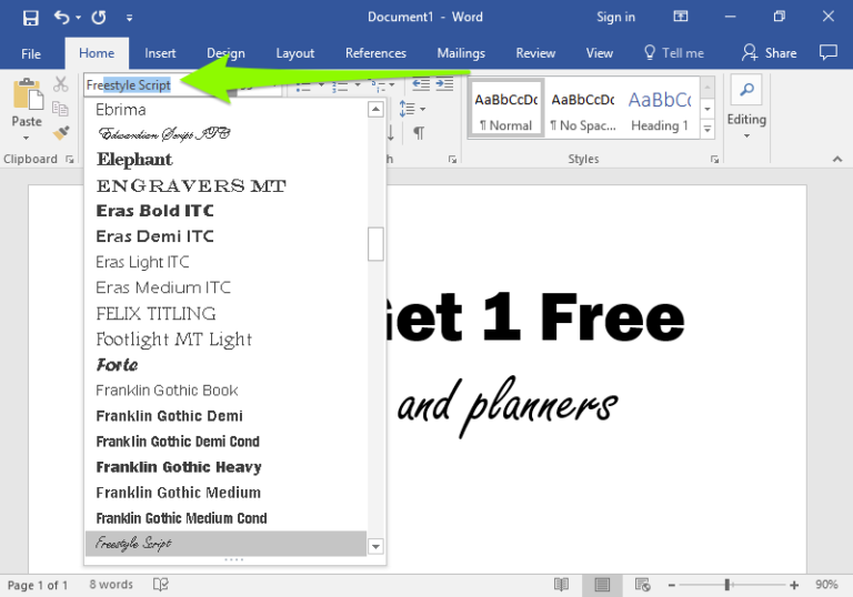 Fonts | Microsoft Word