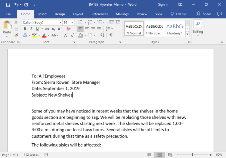 Assignment: Create Basic Document | Microsoft Word