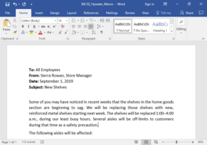 Assignment: Create Basic Document | Microsoft Word