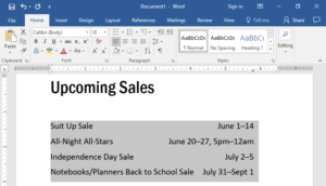 Tab Stops | Computer Applications for Managers
