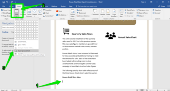Excel Table in Word Document | Waymaker Computer Apps for Managers