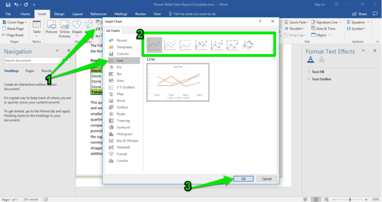 Excel Chart In Word Document Computer Applications For Managers