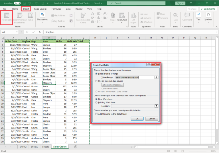 Pivot Tables | Computer Applications for Managers