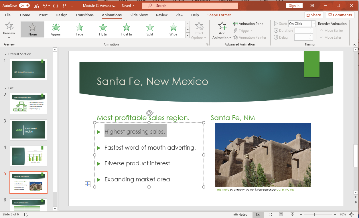Animations In PowerPoint Computer Applications For Managers