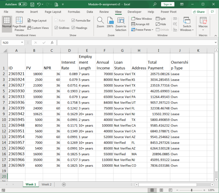 Assignment: Create Macro for Car Loan Spreadsheet | Computer ...