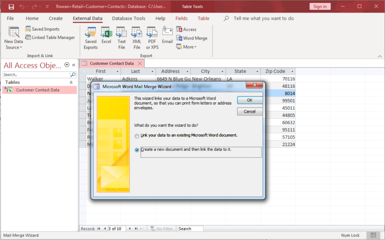Access and Mail Merge | Computer Applications for Managers