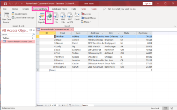 Excel Table from Access Data | Computer Applications for Managers