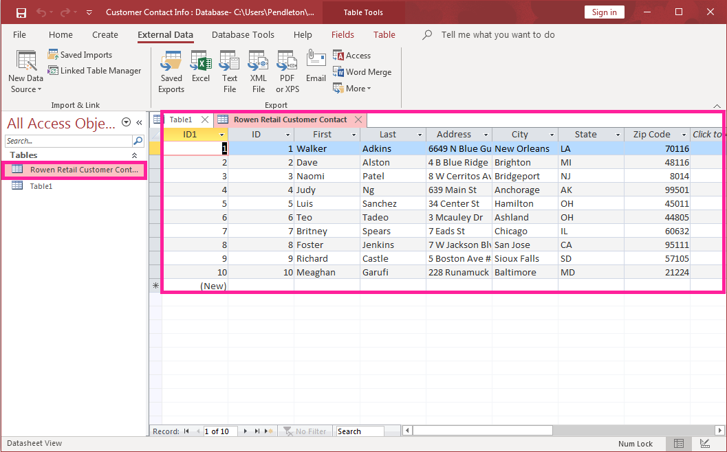 Access Data From Excel Table Computer Applications For Managers